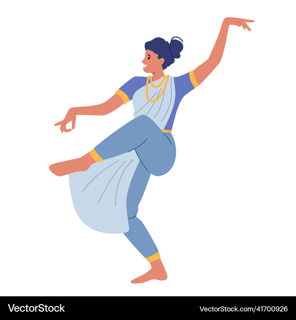 Indian dancer woman performing traditional dance Vector Image