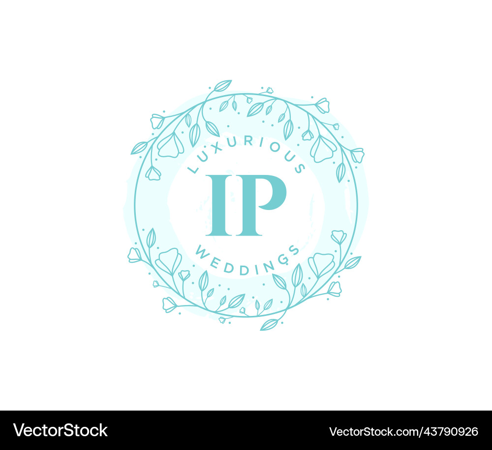 Ip initials letter wedding monogram logos Vector Image