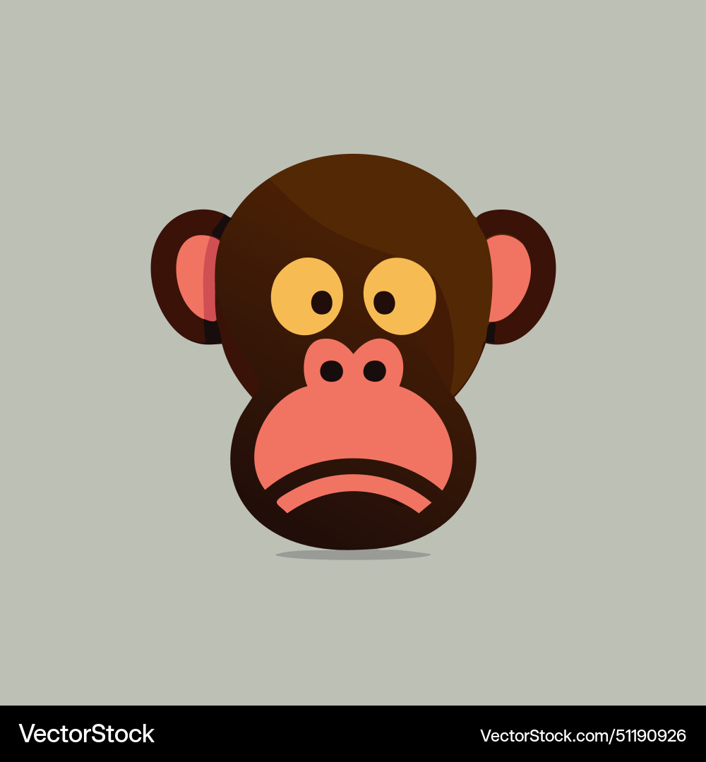 Monkey face emotion icon in flat style Royalty Free Vector