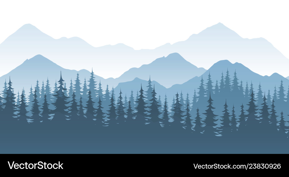 Mountain forest - landscape Royalty Free Vector Image