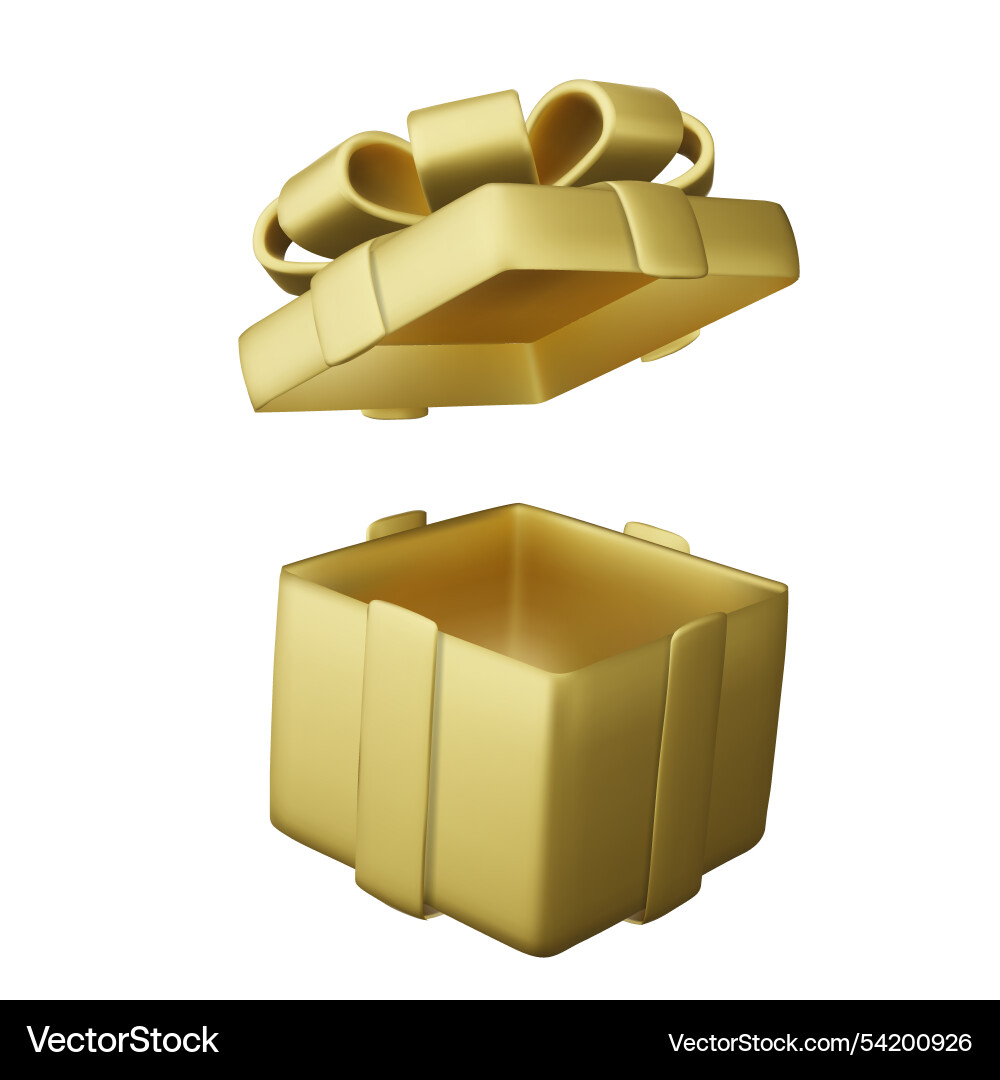 Offene Gold Geschenkbox Überraschung Lizenzfreier Vektor