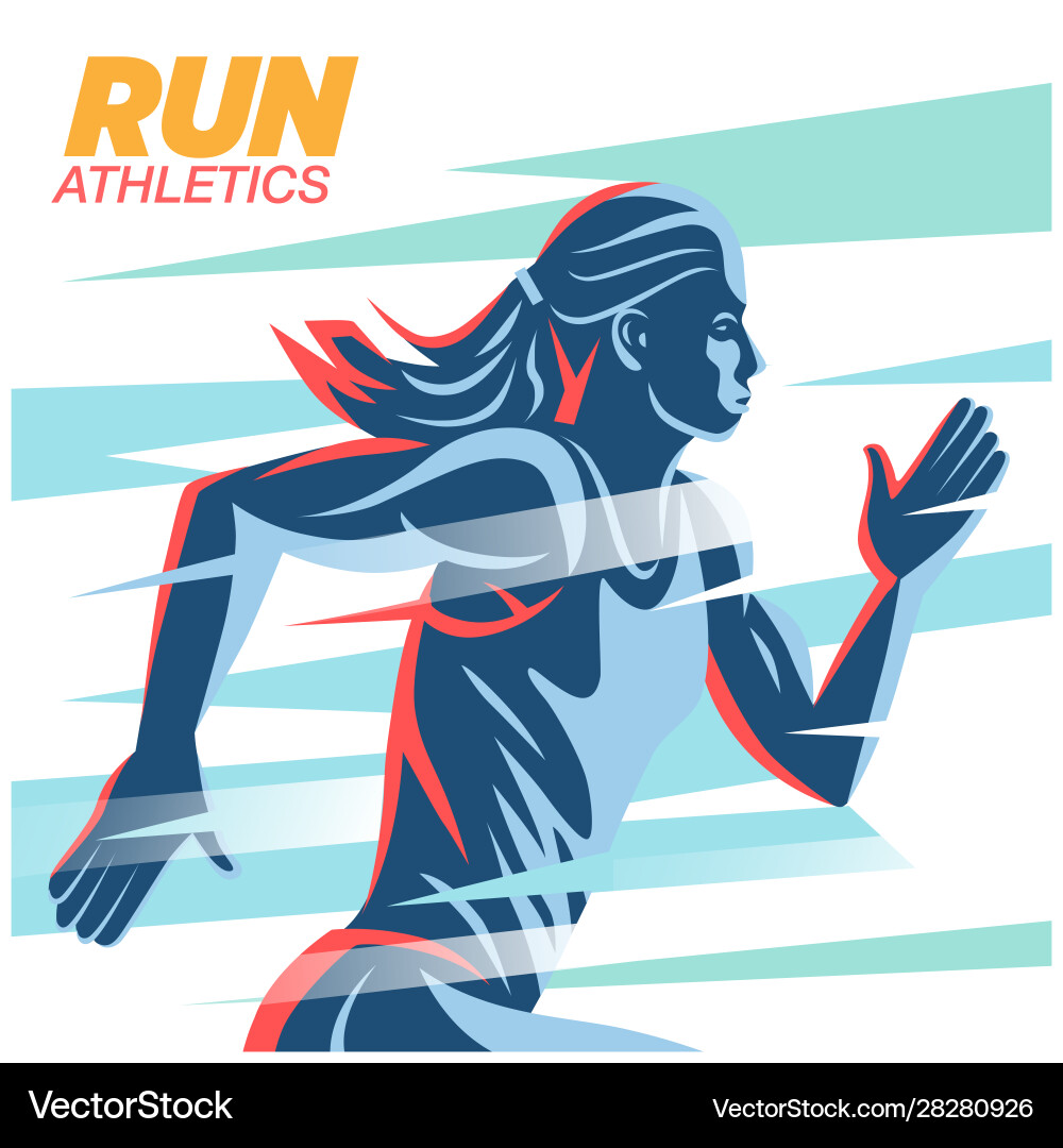 Running Woman Silhouette Royalty Free Vector Image