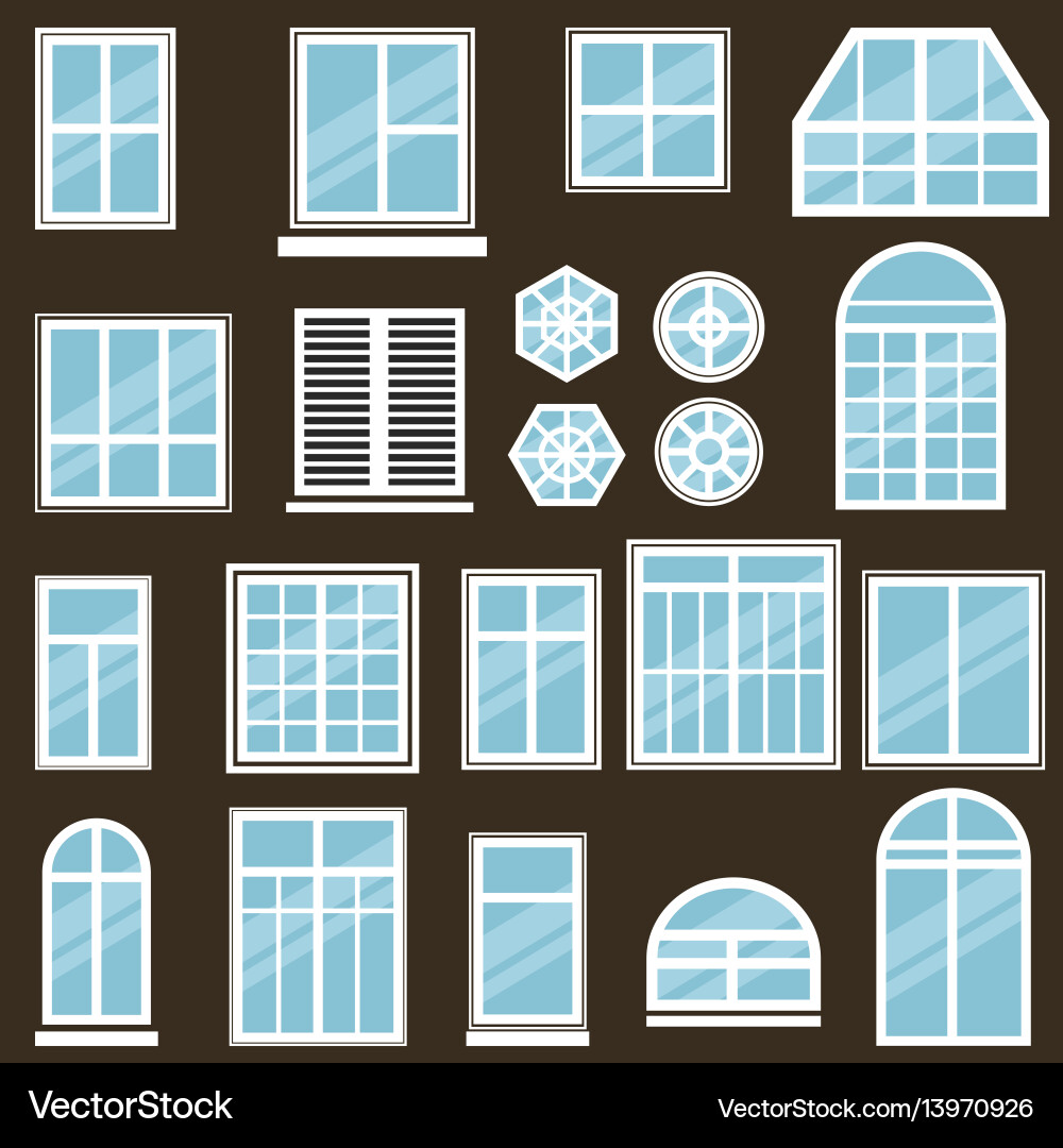 Set of window icons Royalty Free Vector Image - VectorStock