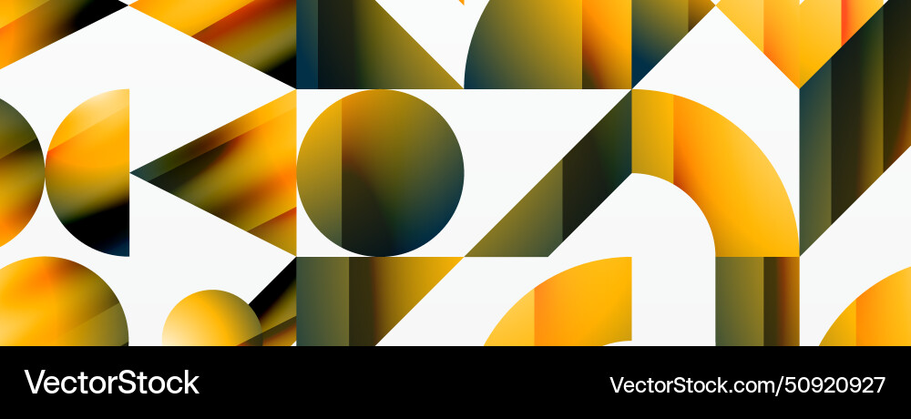 Assorted geometric shapes unite in a minimalistic Vector Image