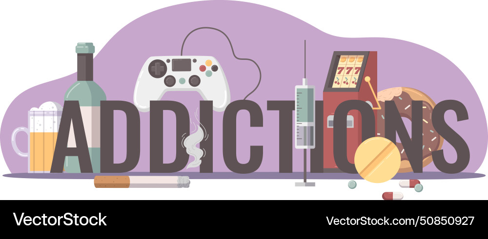 Bad habits cartoon concept Royalty Free Vector Image