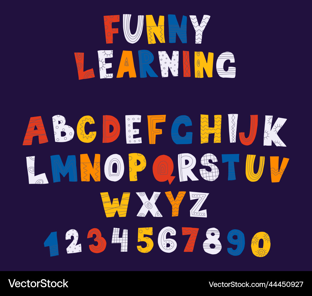 Children font cartoon comic kid s typeface Vector Image