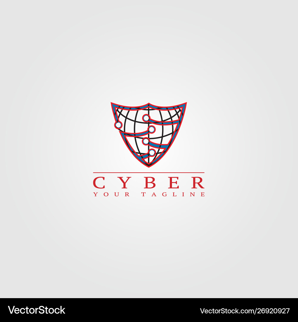 Cyber security logo template Royalty Free Vector Image
