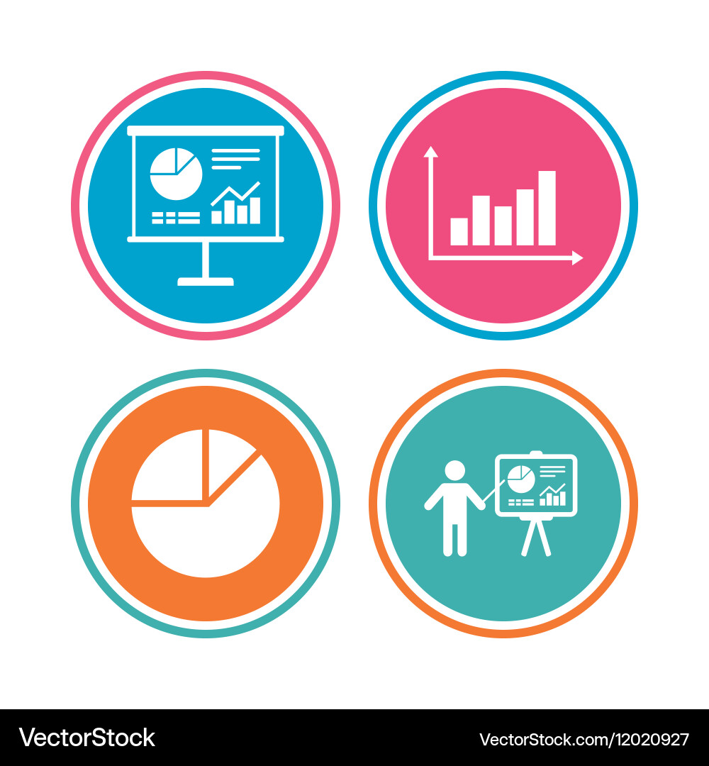 Diagram graph pie chart presentation billboard Vector Image