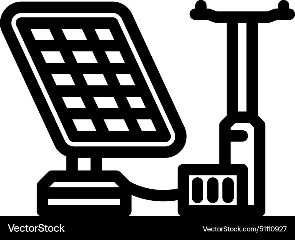 Grid integration solar panel line icon Royalty Free Vector