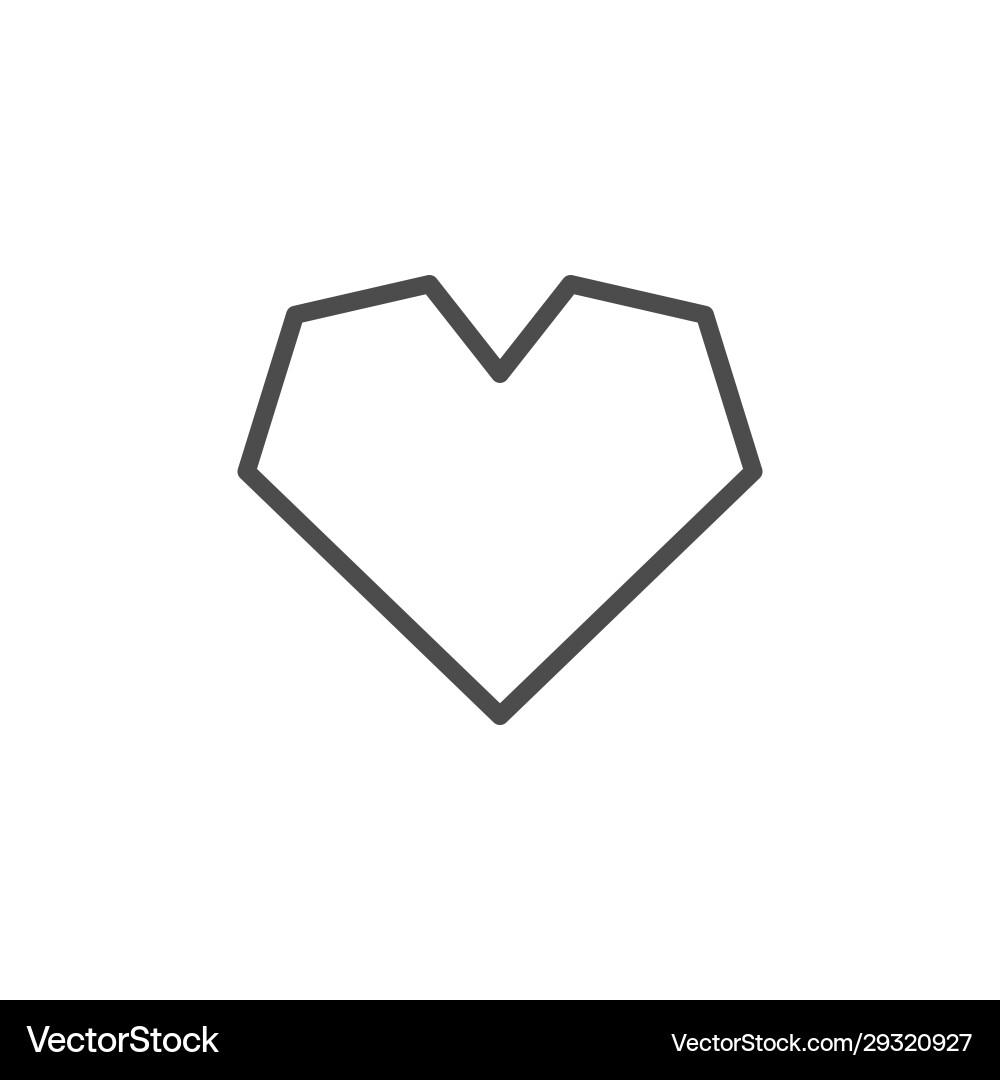 Heart line outline icon and romance element Vector Image