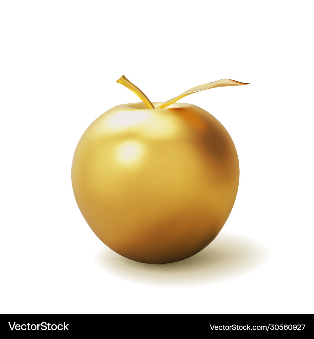 Isolated Golden Apple Royalty Free Vector Image