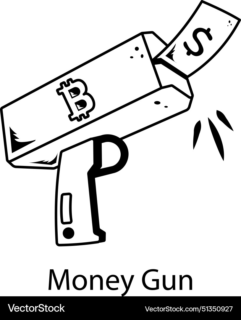 Money gun Royalty Free Vector Image - VectorStock
