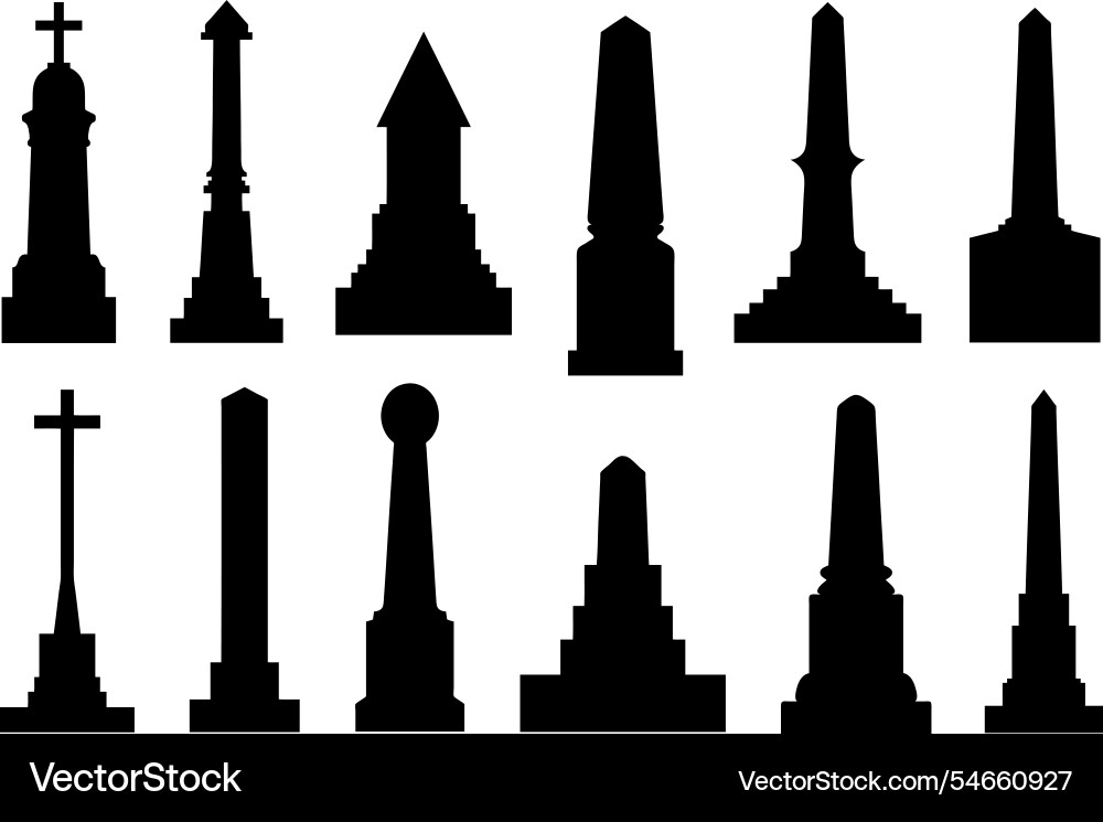 Set of different obelisks Royalty Free Vector Image