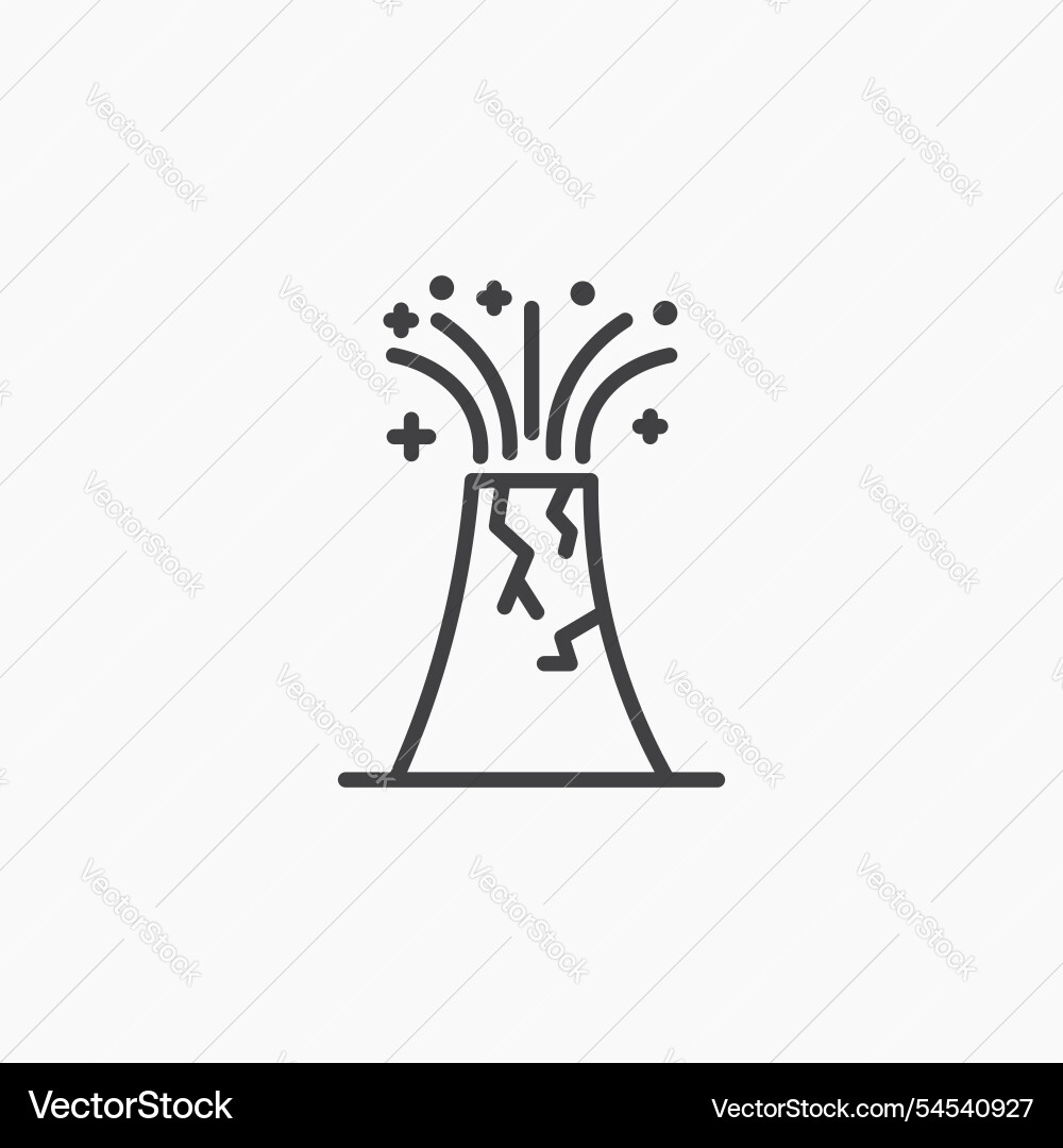 Volcano eruption icon Royalty Free Vector Image