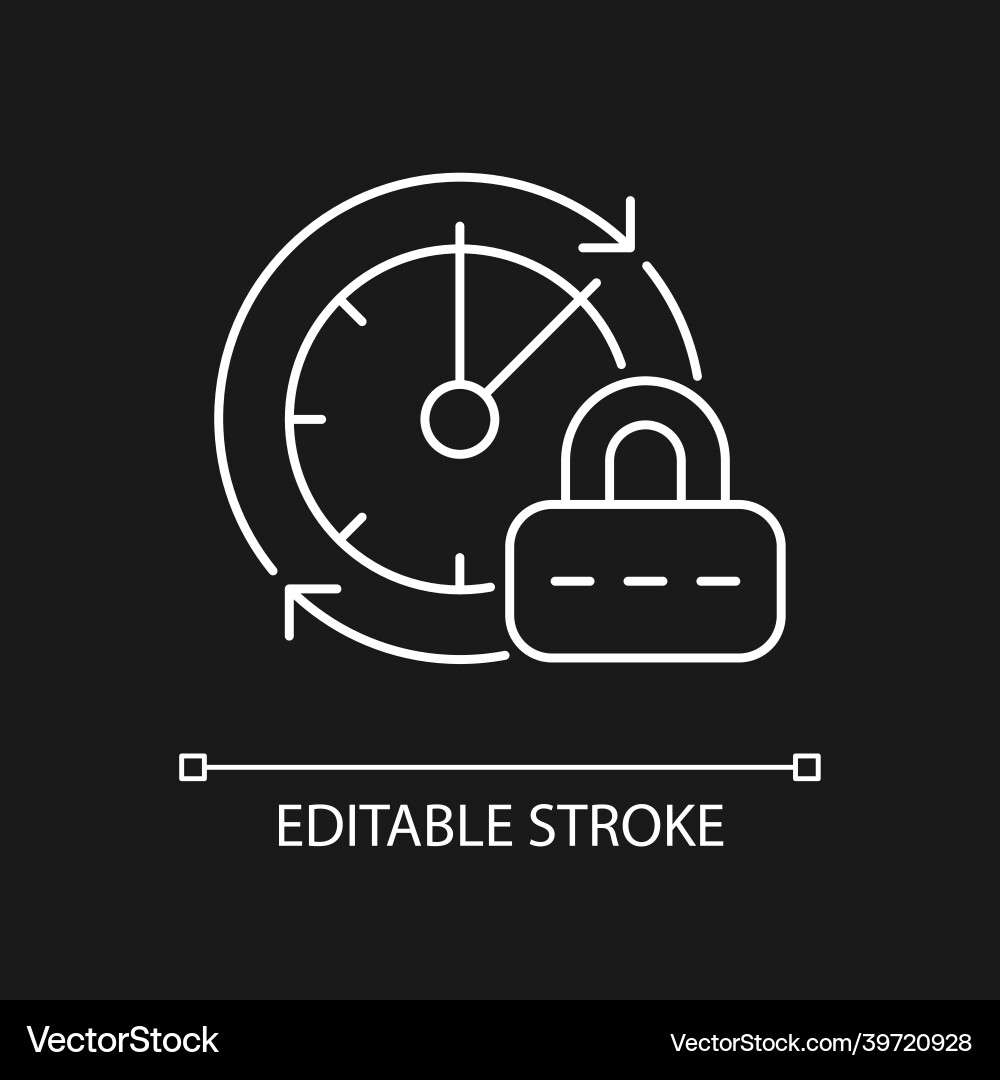 Change password white linear icon for dark theme Vector Image