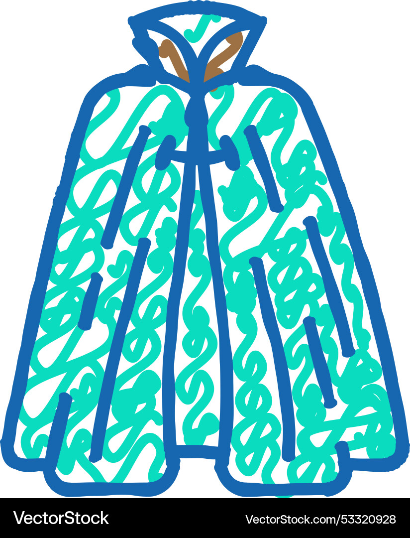 Cloak outerwear male icon doodle Royalty Free Vector Image