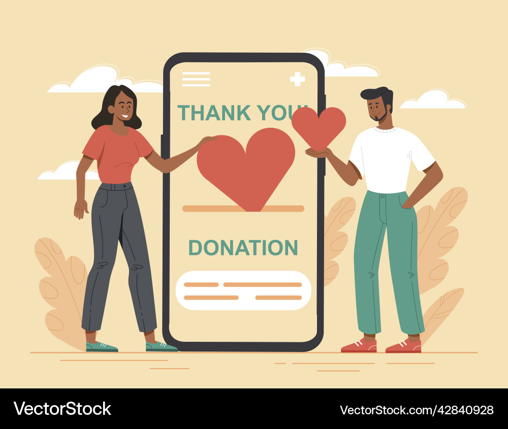 Concept of donation Royalty Free Vector Image - VectorStock