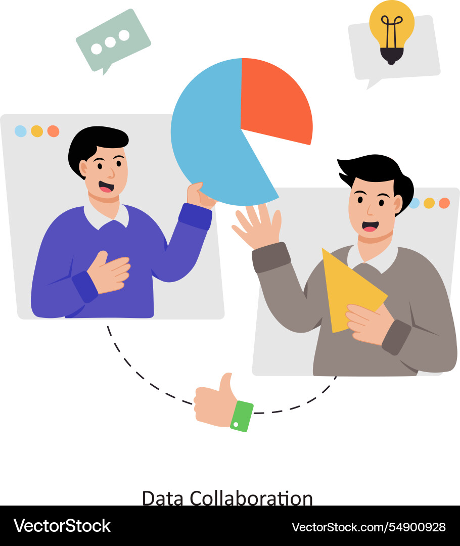 Data collaboration eps 10 fi Royalty Free Vector Image