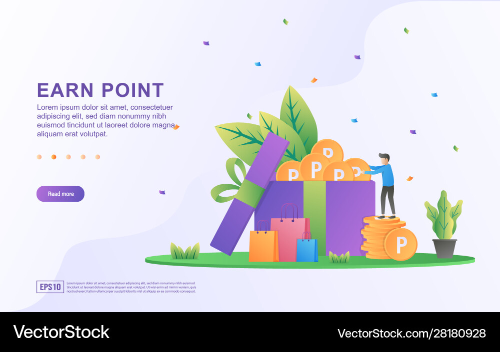 Earn point concept loyalty program and get Vector Image