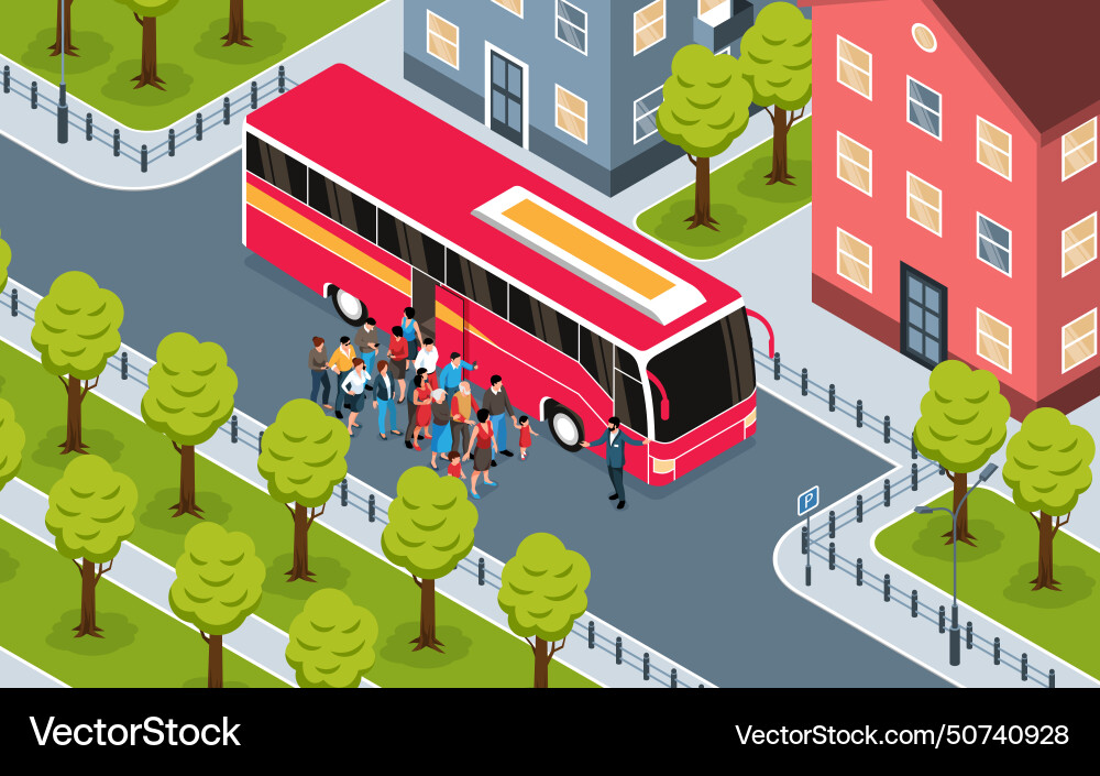 Excursion isometric Royalty Free Vector Image - VectorStock
