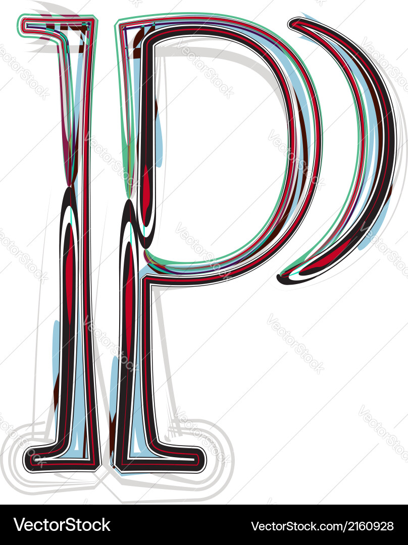 Font letter p Royalty Free Vector Image - VectorStock