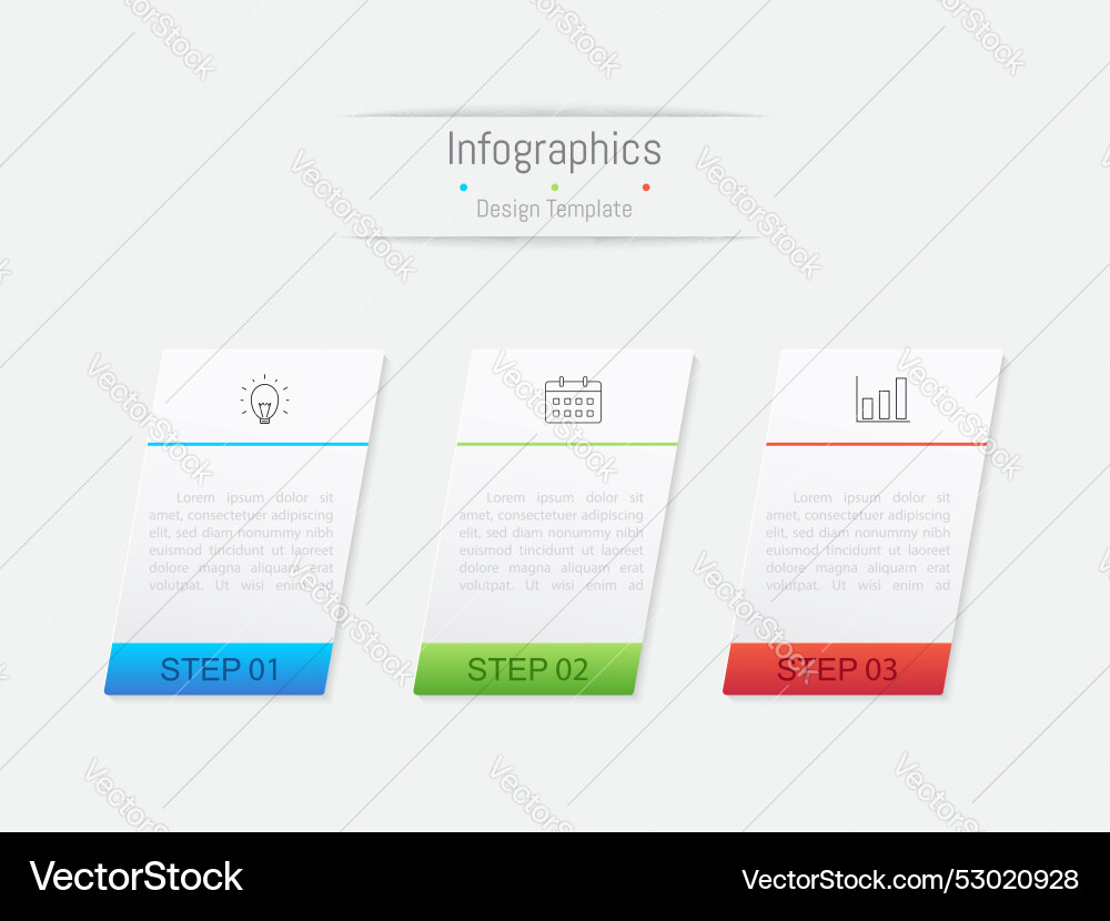 Infographic 3 options design elements Royalty Free Vector