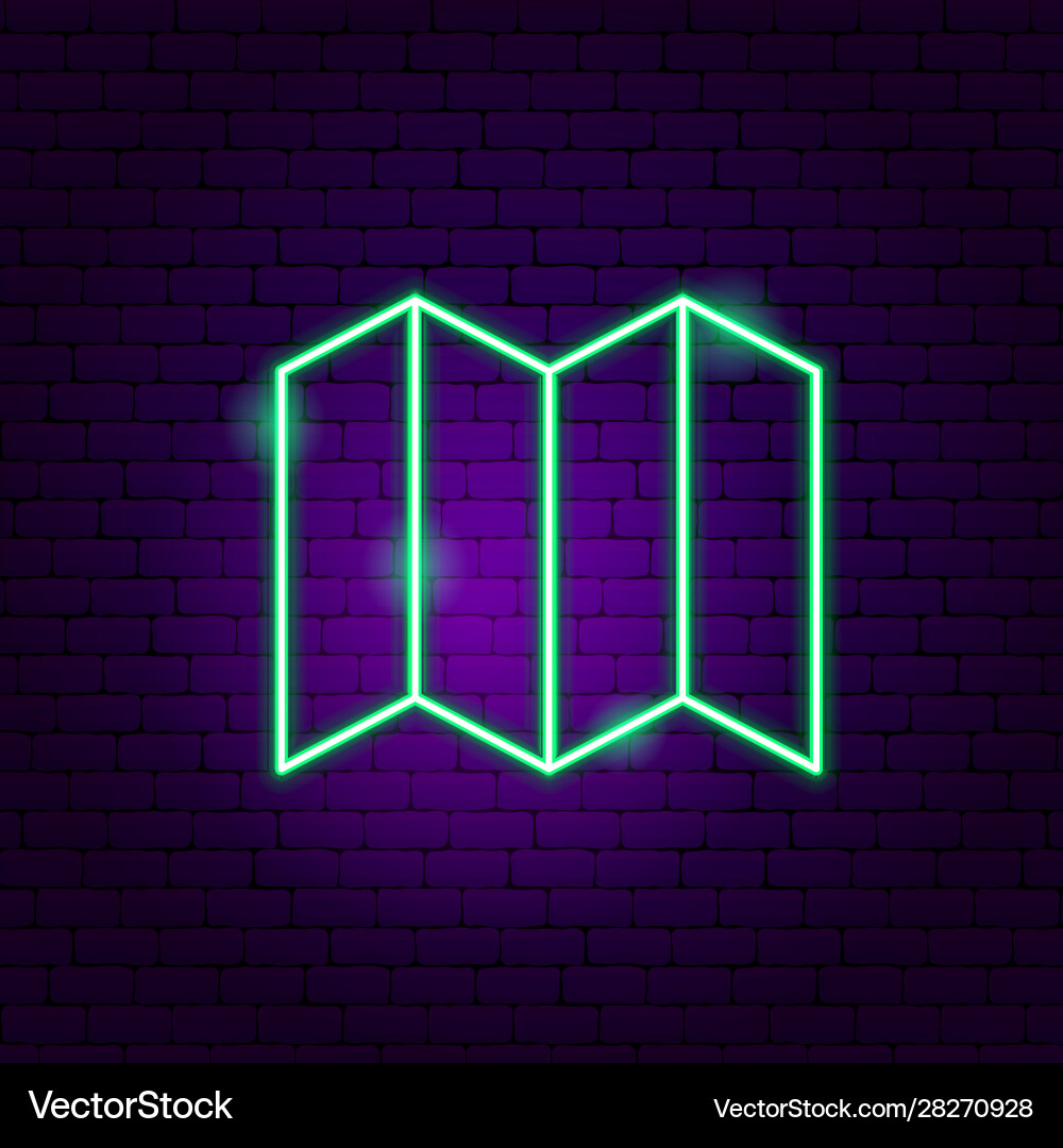 Map navigation neon sign Royalty Free Vector Image