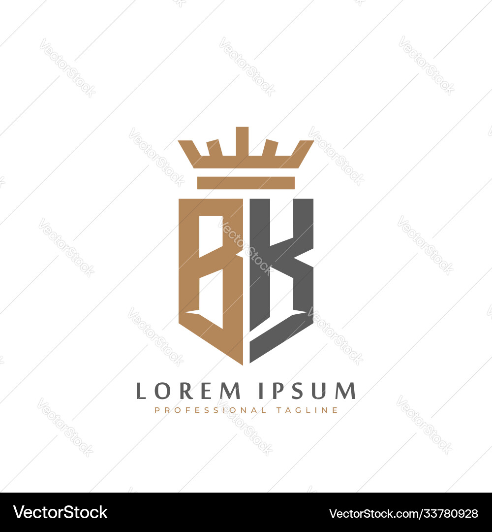 Premium bk monogram two letters elegant Royalty Free Vector