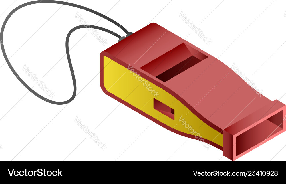 Red whistle icon isometric style Royalty Free Vector Image