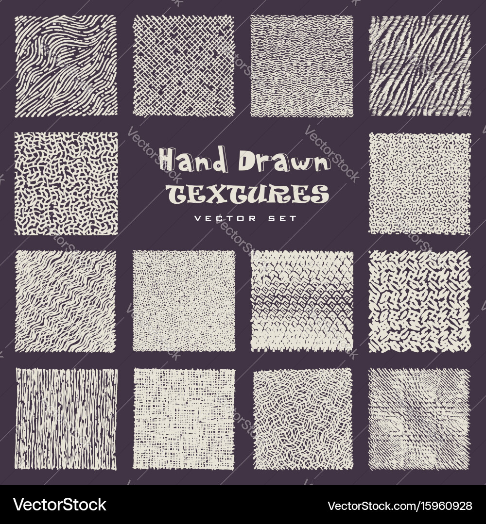 Set of hand drawn marker and ink patterns Vector Image
