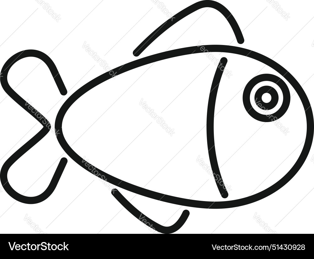 Simple line fish icon Royalty Free Vector Image