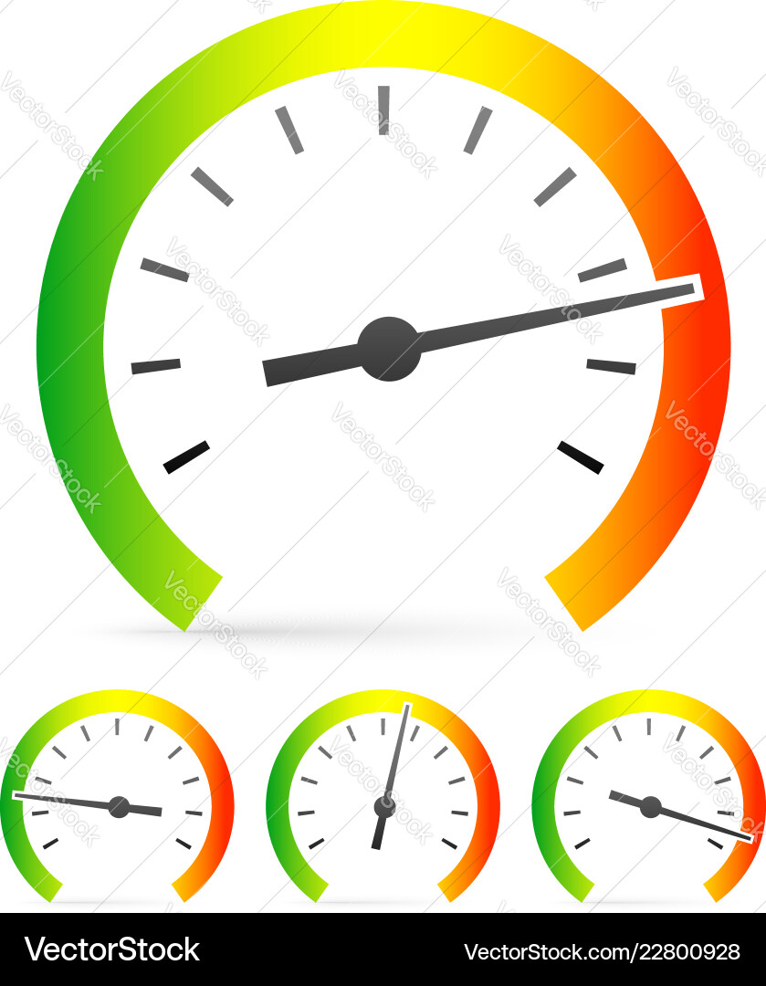 Speedometer or general gauge dial template Vector Image