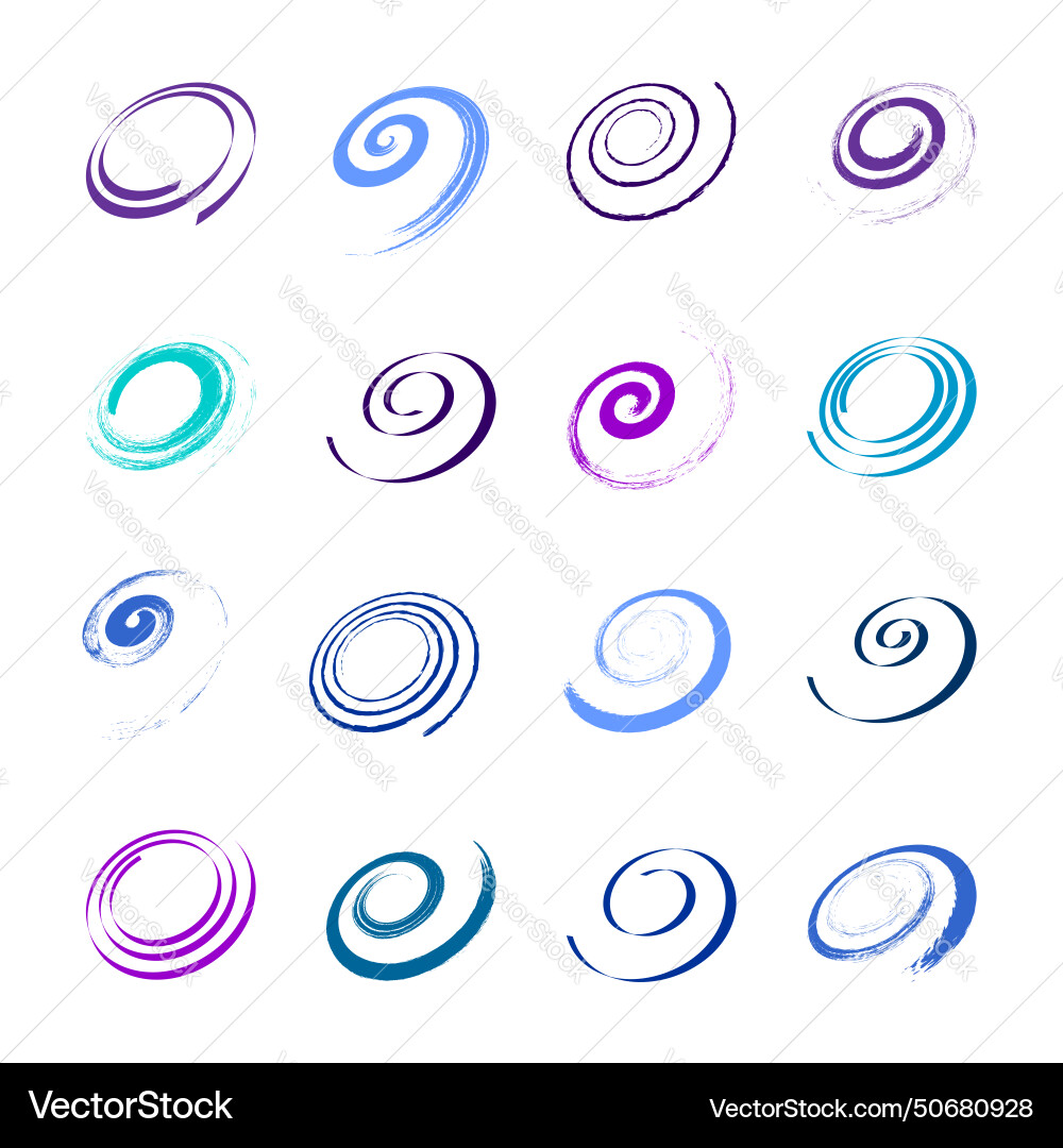Spiral design elements Royalty Free Vector Image