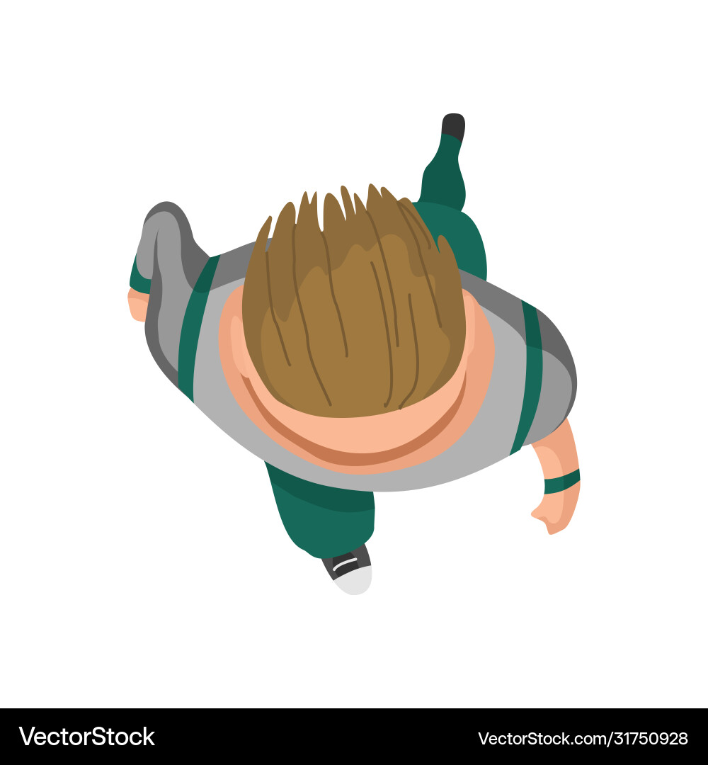 Top view people young man on white background Vector Image