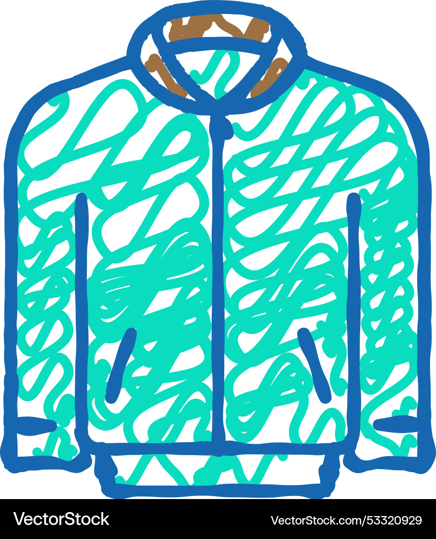 Bomber outerwear male icon doodle Royalty Free Vector Image