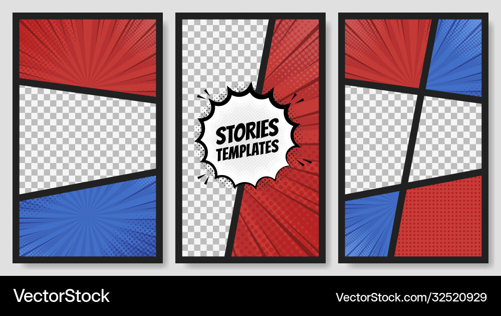 Comic speech bubbles book page elements Royalty Free Vector