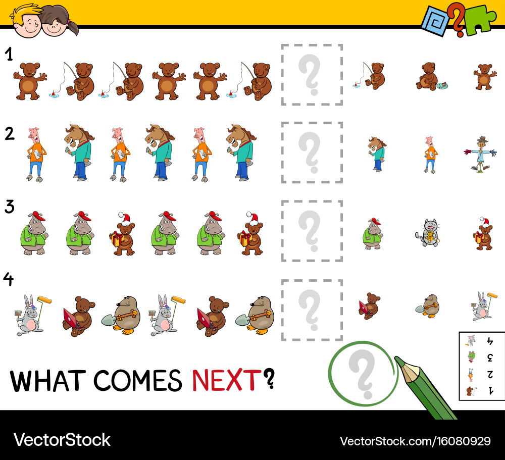 Educational pattern activity game for kids Vector Image