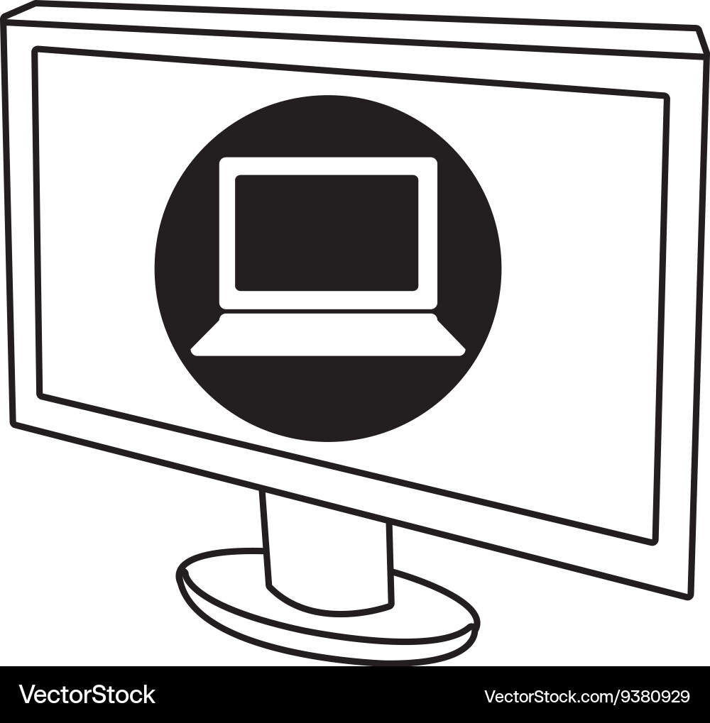 Electronic device screen with media icon Vector Image