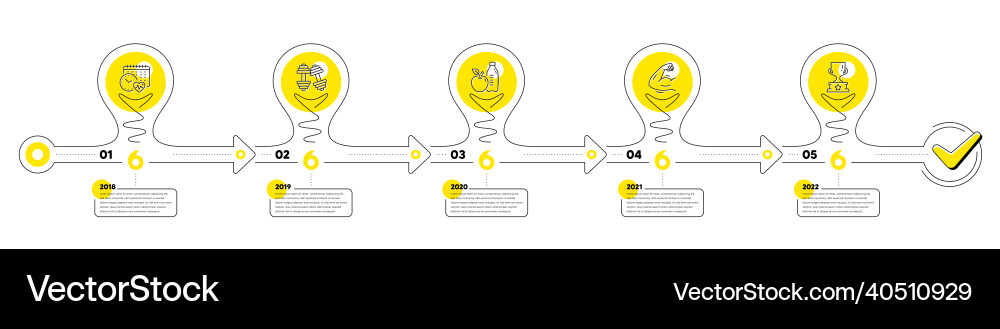 Gym infographic 5 steps timeline sport process Vector Image