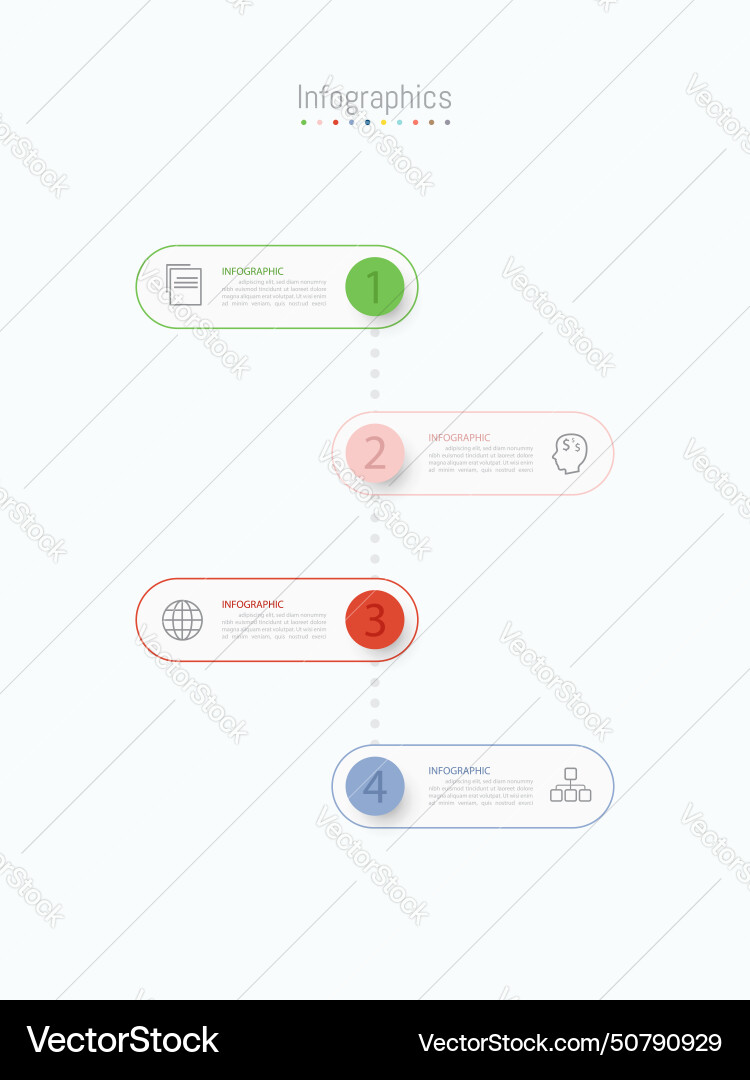 Infographic 4 options design elements Royalty Free Vector