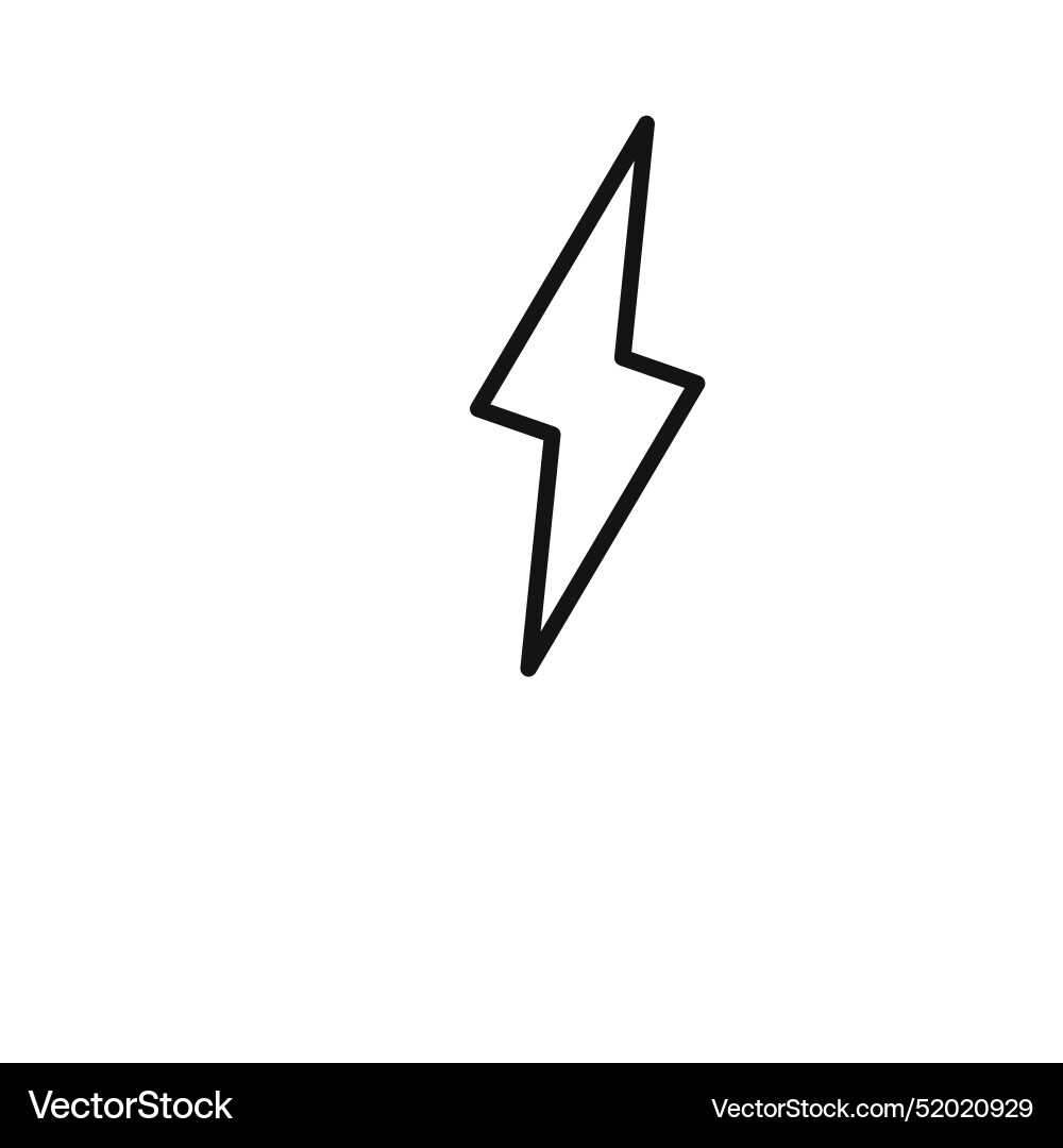 Lightning bolt icon outline collection in black Vector Image