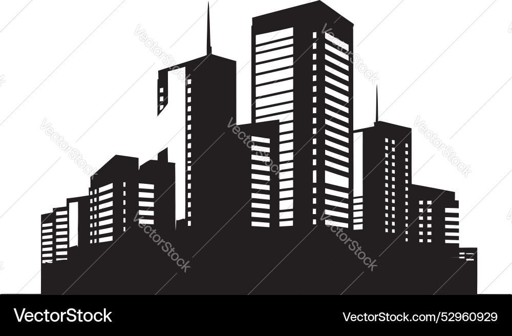 Metropolis elevation multifloor cityscape icon Vector Image