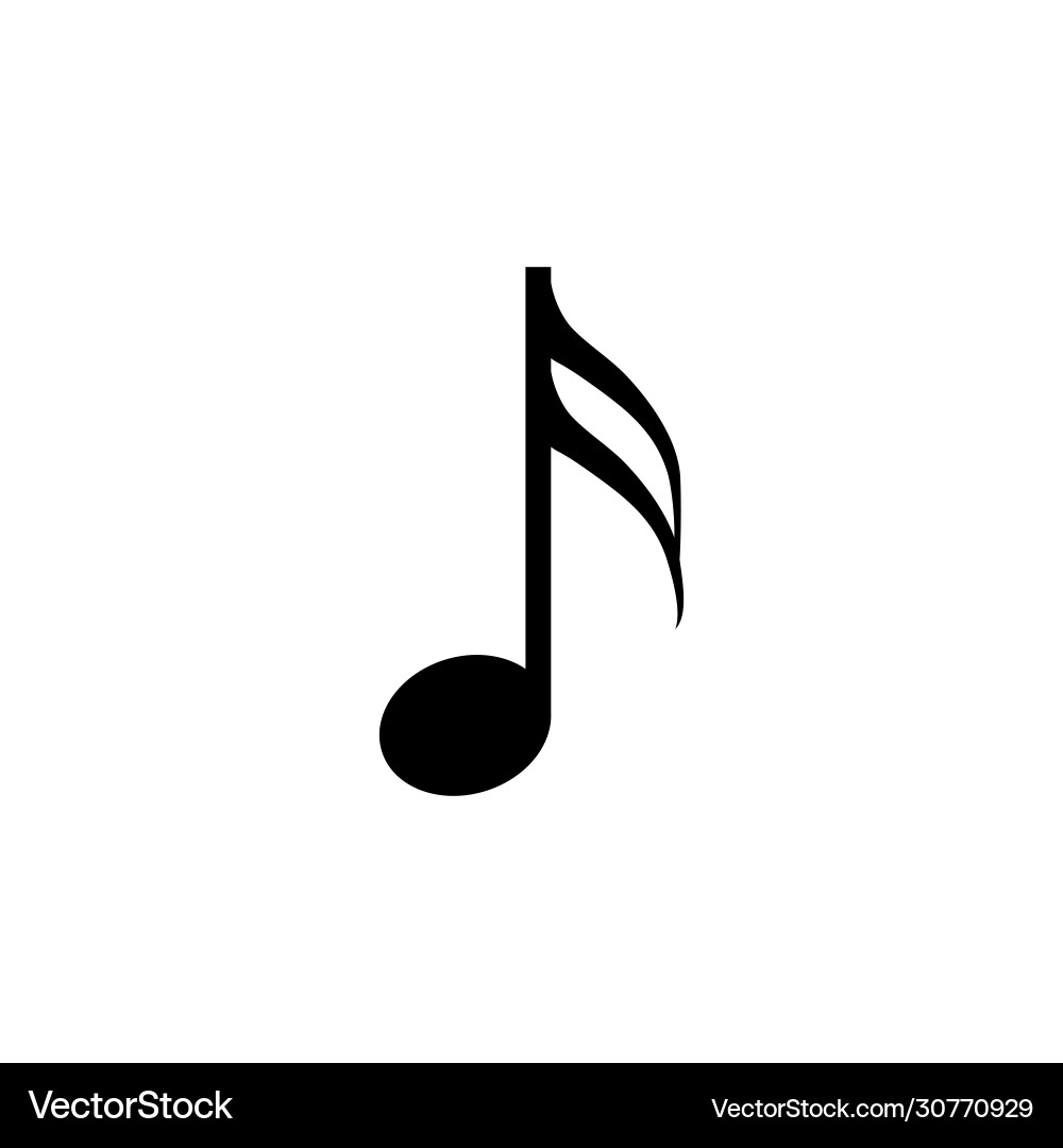 Music note sound icon flat Royalty Free Vector Image