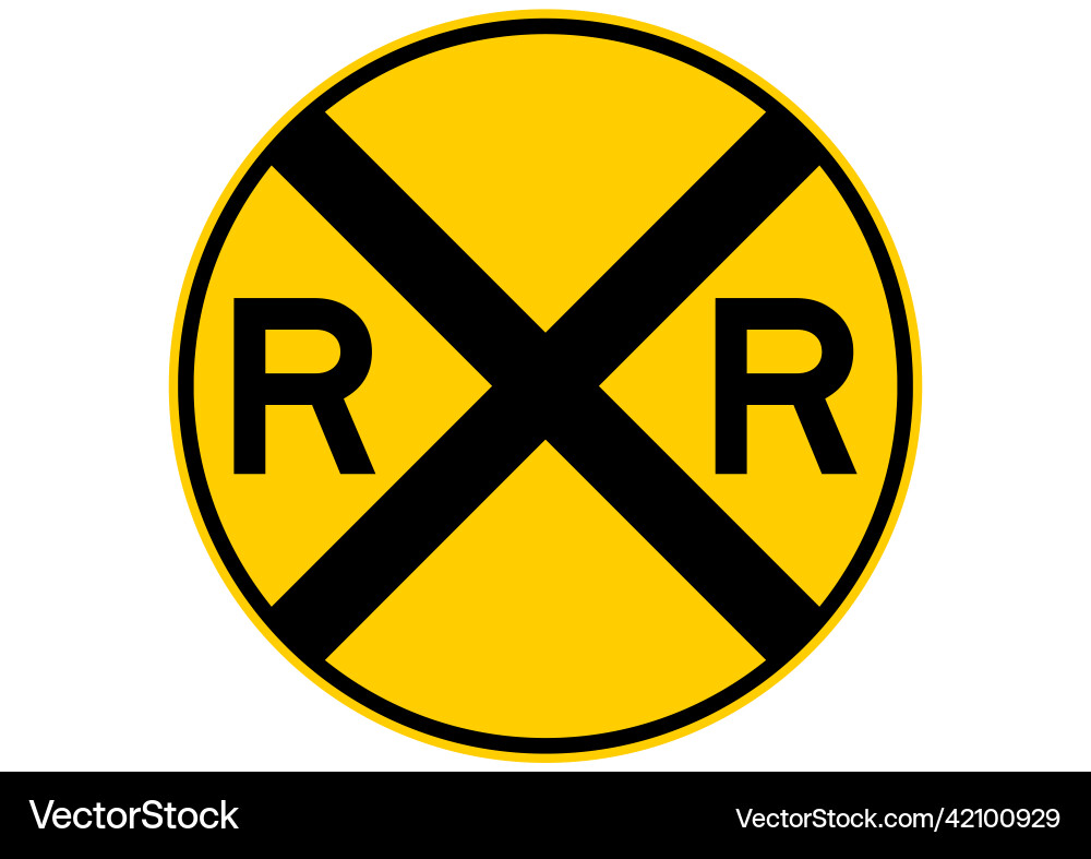 Railroad crossing Royalty Free Vector Image - VectorStock