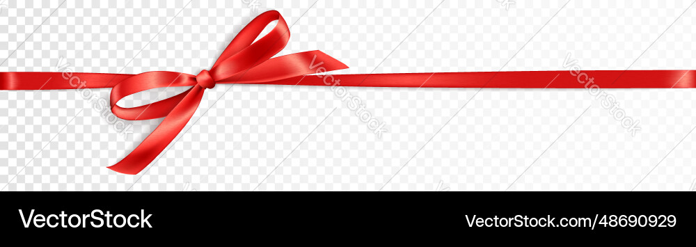 Realistic gift bow red ribbon isolated Royalty Free Vector