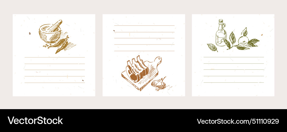 Recipe sheets square Royalty Free Vector Image