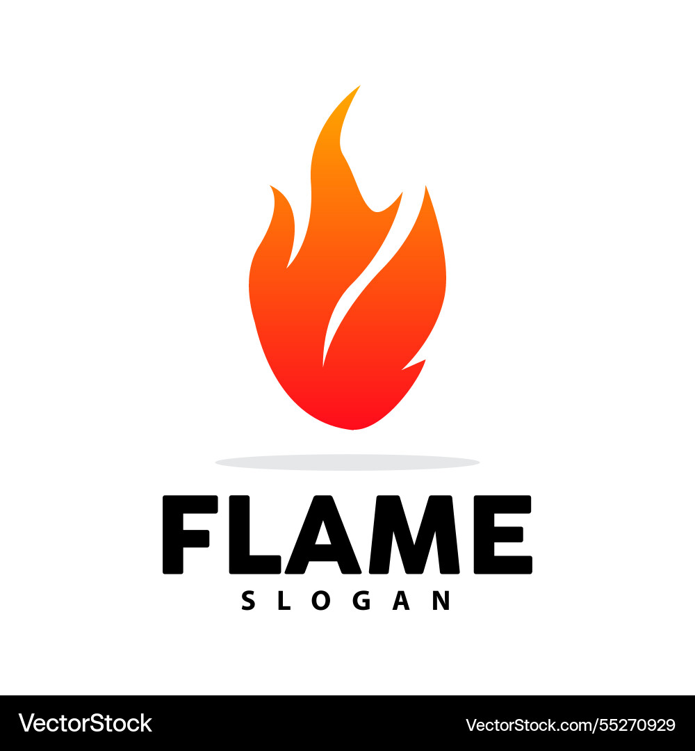 Red flame logo burning heat fire Royalty Free Vector Image