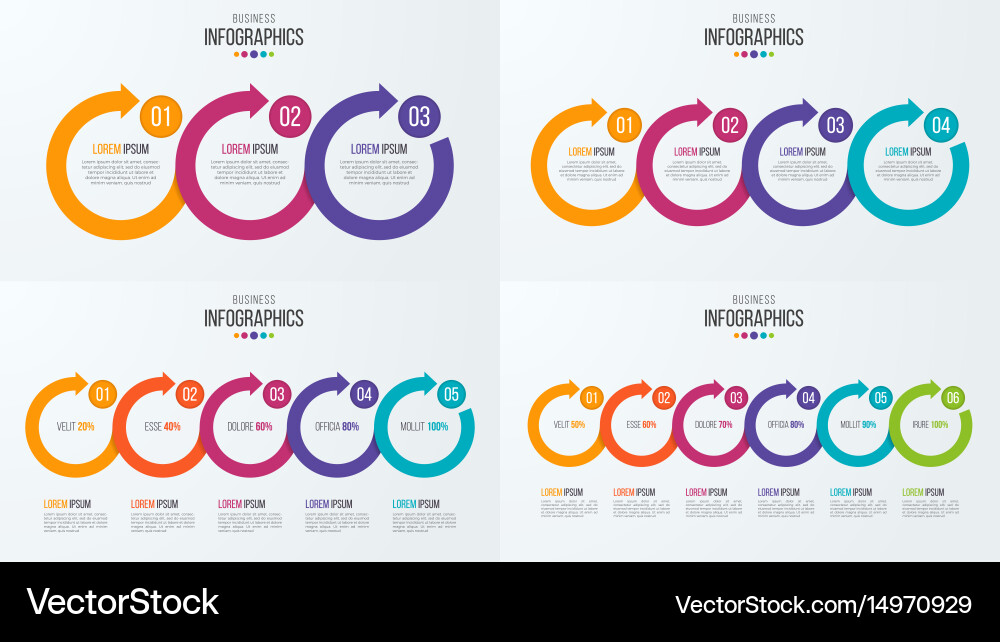 Set timeline infographic templates Royalty Free Vector Image