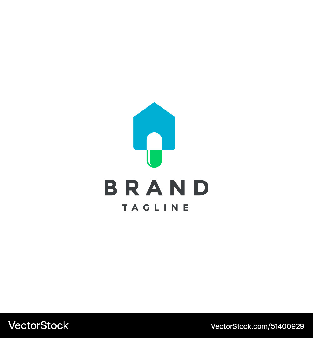 Simple home remedies logo design Royalty Free Vector Image