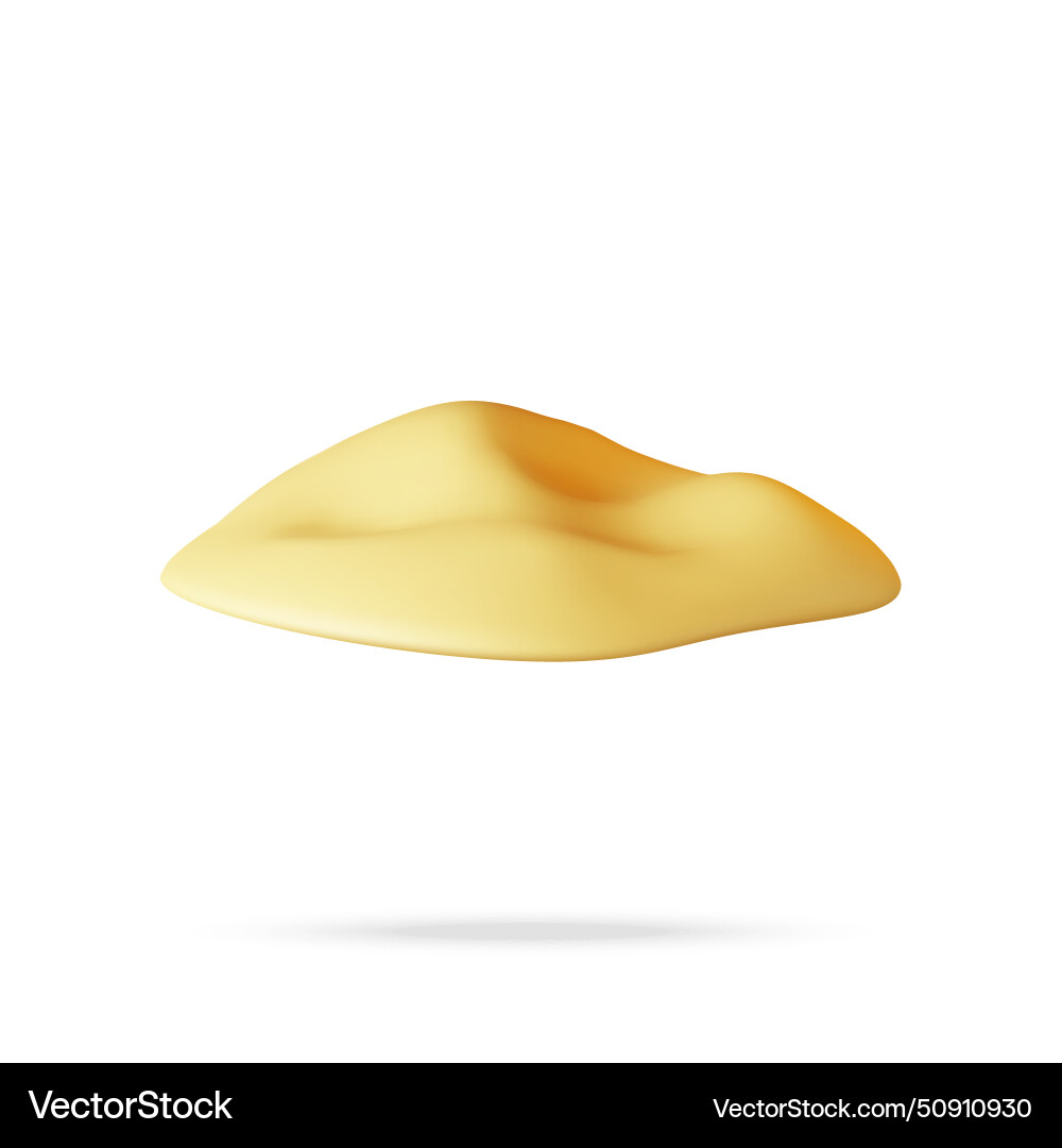 3d beach sand icon isolated on white Royalty Free Vector
